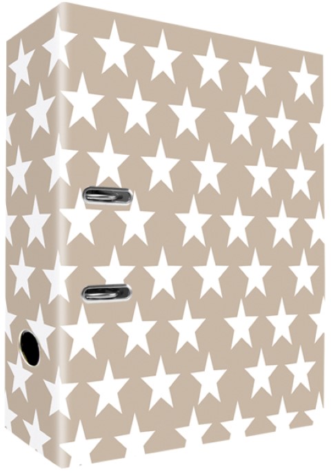 Ringordner A4 Sterne weiß-beige | Ringordner und Ringmappen | Papeterie ...